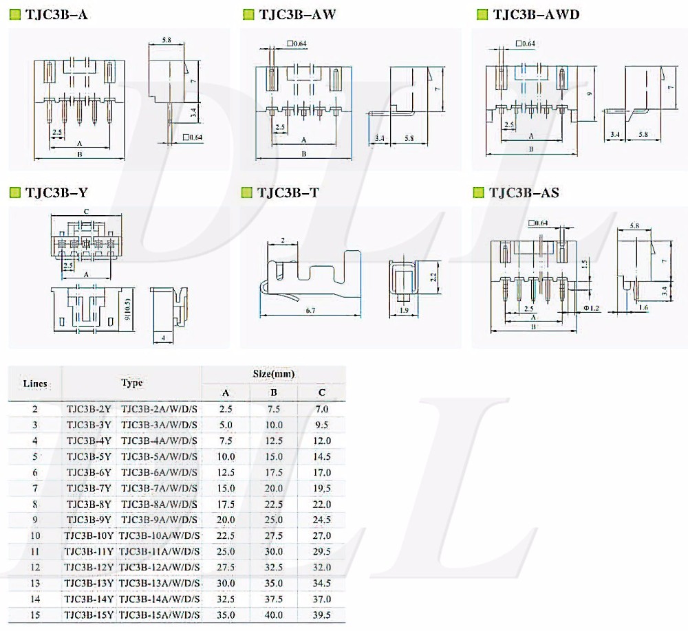 15 Pin XHB-15Y JST Equivalent XHB 2.5mm Pitch PCB Connector| Alibaba.com