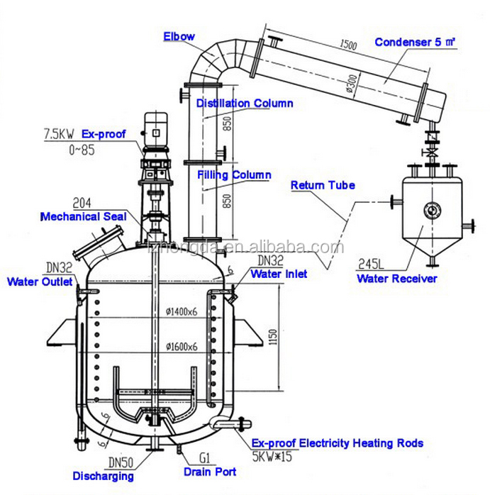 5000l Unsaturated Polyester Resin Reactor - Buy Reactors For Phenolic Resins,Chemical Reactor ...