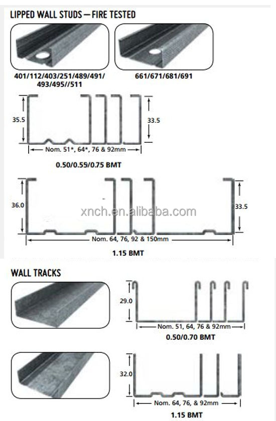 Good Quality Steel Stud Sizes Metric Buy Light Gauge Steel Studs