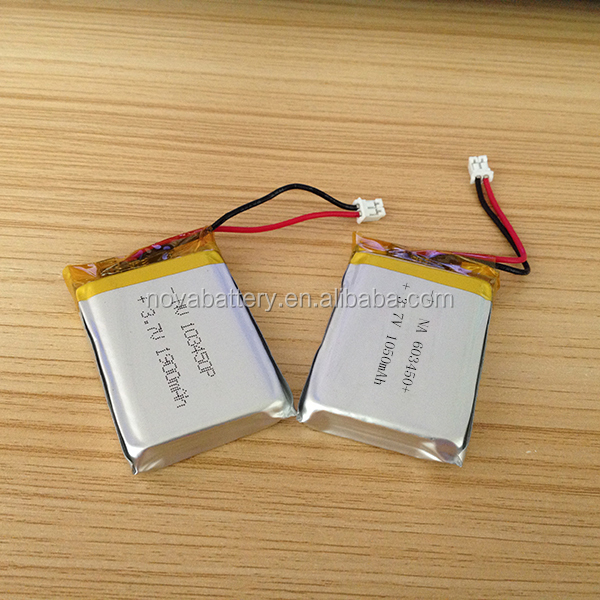 3.7v 1050mah 1100mah 603450 Rechargeable Lithium Ion Battery Packs