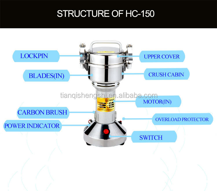 HC-150 Electric Mini Coffee Grinder - 150g Stainless Steel