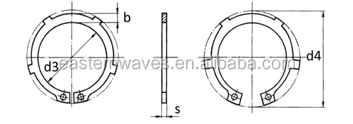 DIN 983 60mm Retaining Rings with Lugs - C67S (DIN983/AK)