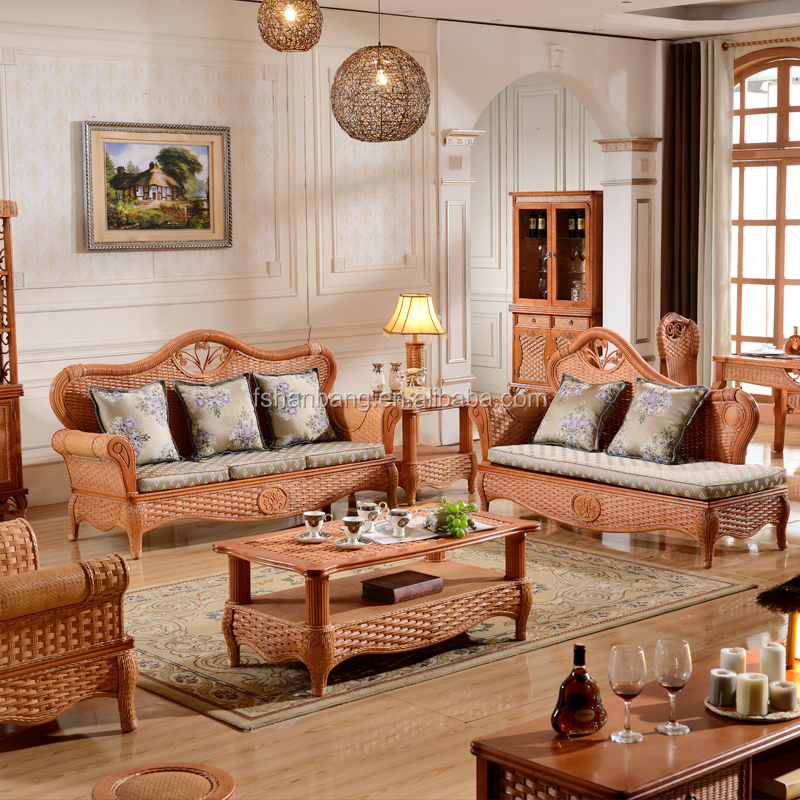 2015 hohe Qualitat Indoor bambus Cane 123 sofa sets Vintage Rattan Mobel fur salon Alibaba