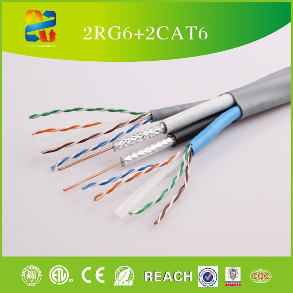 Ethernet & Coaxial Composite Cable; 2 Cat6 + 2 Quad Rg6,500ft Bulk Composite Cable - Buy Coaxial ...