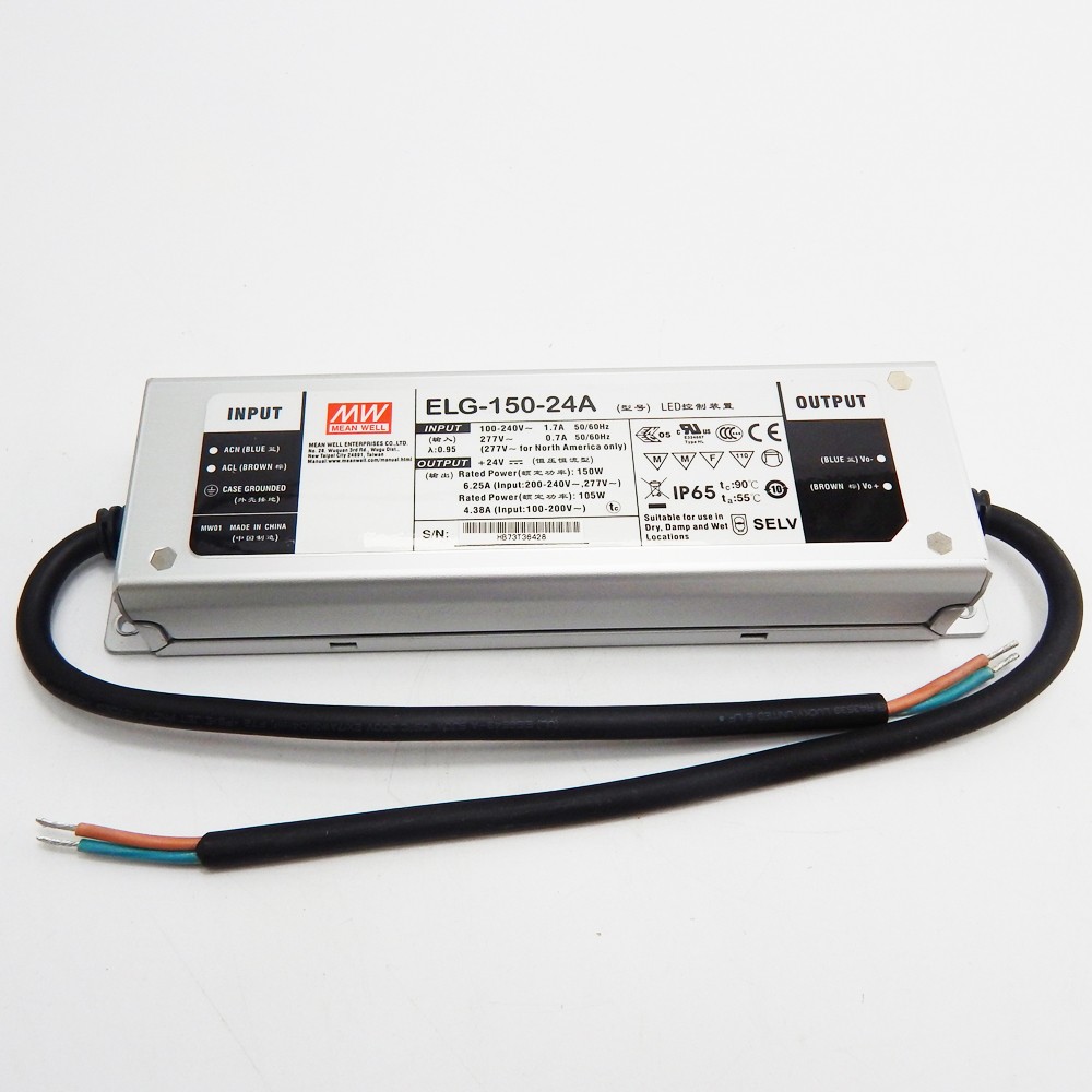 Elg-150-24a 150w 24v 6.25a Meanwell Power Supply Waterproof Ip65 Ip67 - Buy Meanwell Power ...