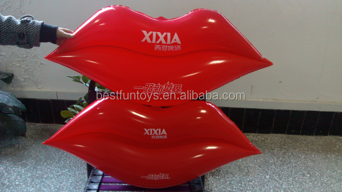 Custom Made Pvc Inflatable Big Mouth Plastic Giant Red Lips Toys Red