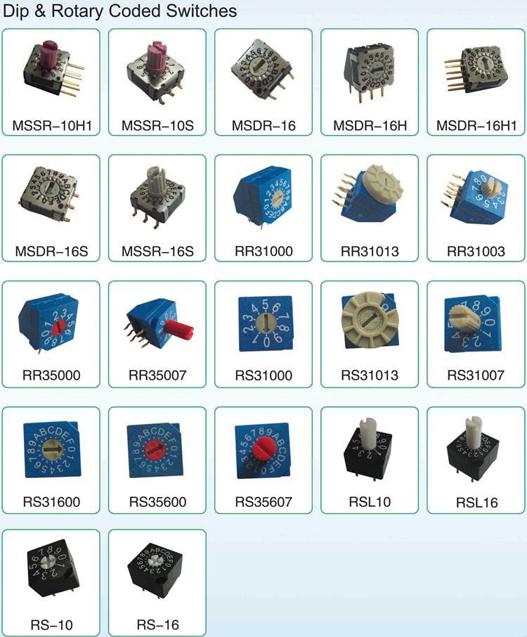 CK rotary smd 16 position dip switch code slector switch low profile mini rotary dip switch 10 ...