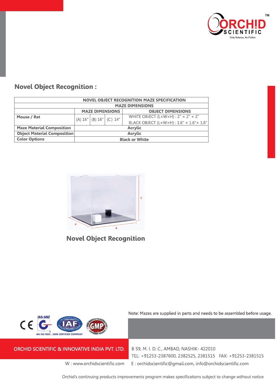 Novel Object Recognition Buy Novel Object Recognition Test Novel